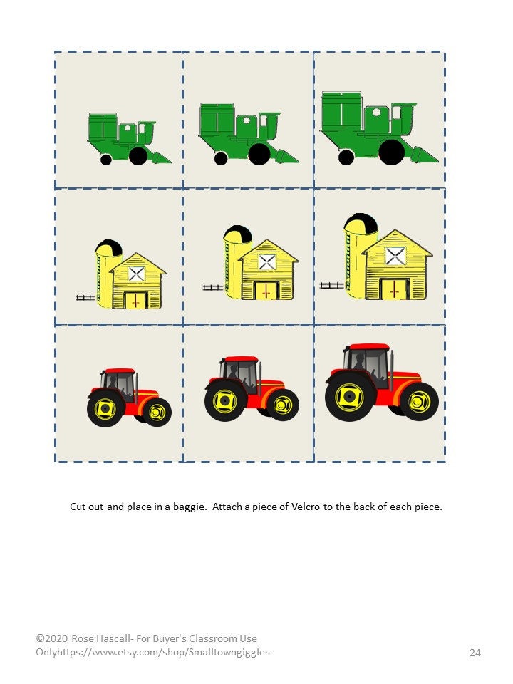 Preschool File Folder Games, Farm Math Teacher Printables, Digital ...