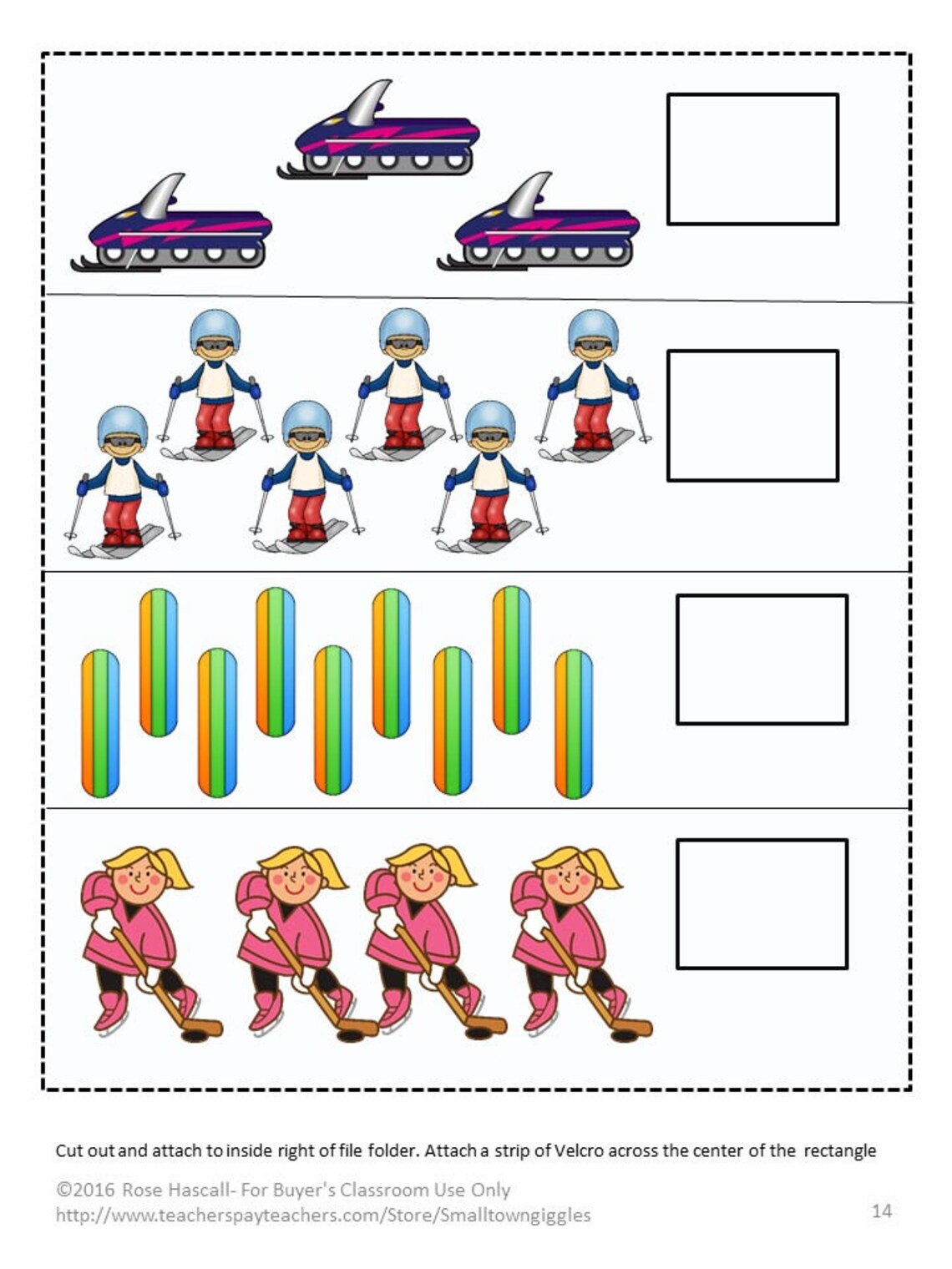 Winter Sports Fine Motor Math & Literacy Folder Games Kindergarten ...