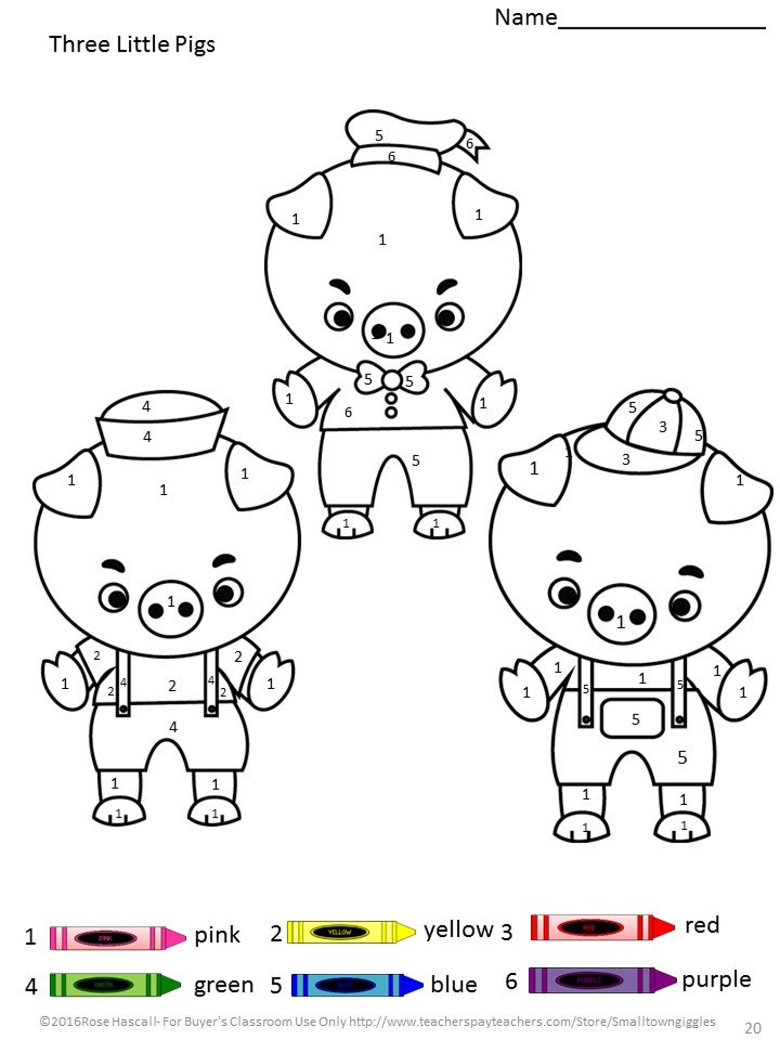 Fairy Tales Coloring Pages, Color by Number, Digital Download ...