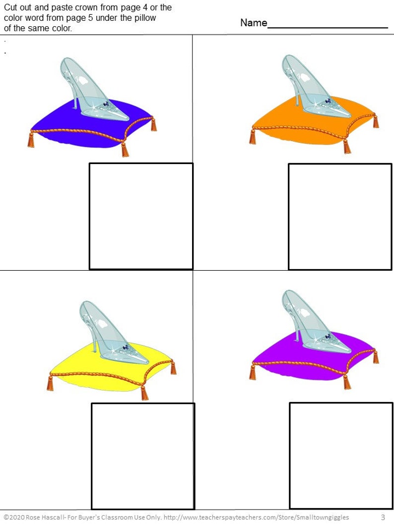 Distance Learning Cinderella Themed Worksheets, Pre-k, K, Special ...