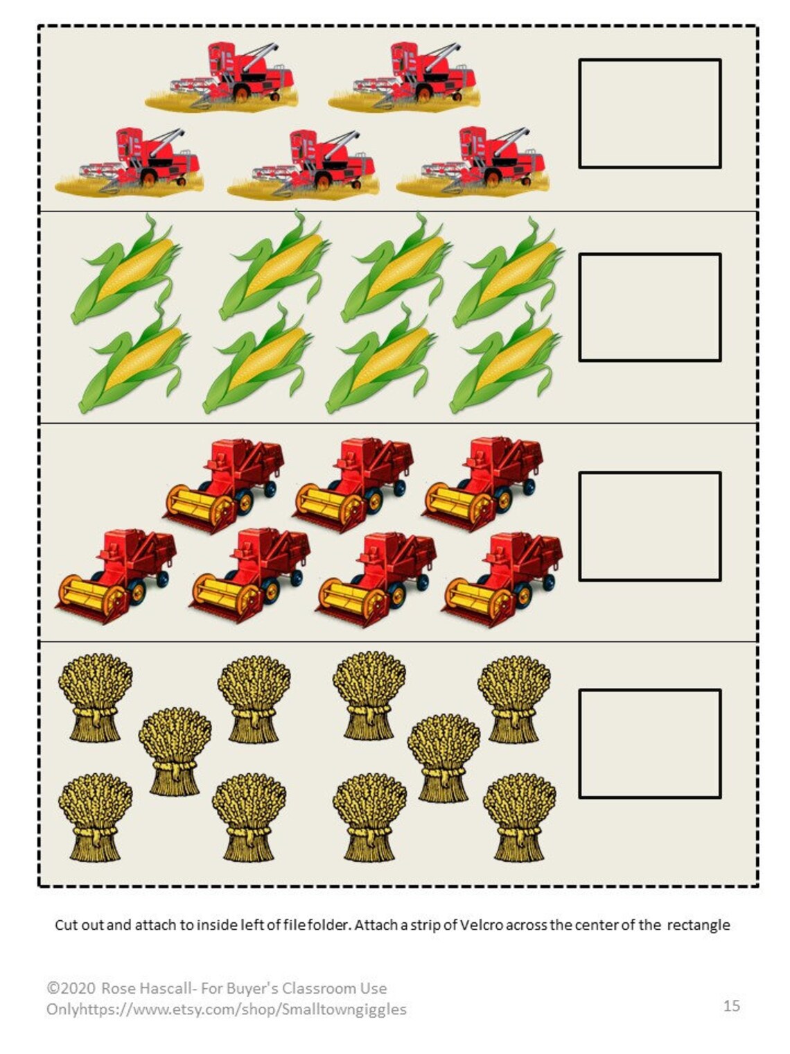 Preschool File Folder Games, Farm Math Teacher Printables, Digital ...