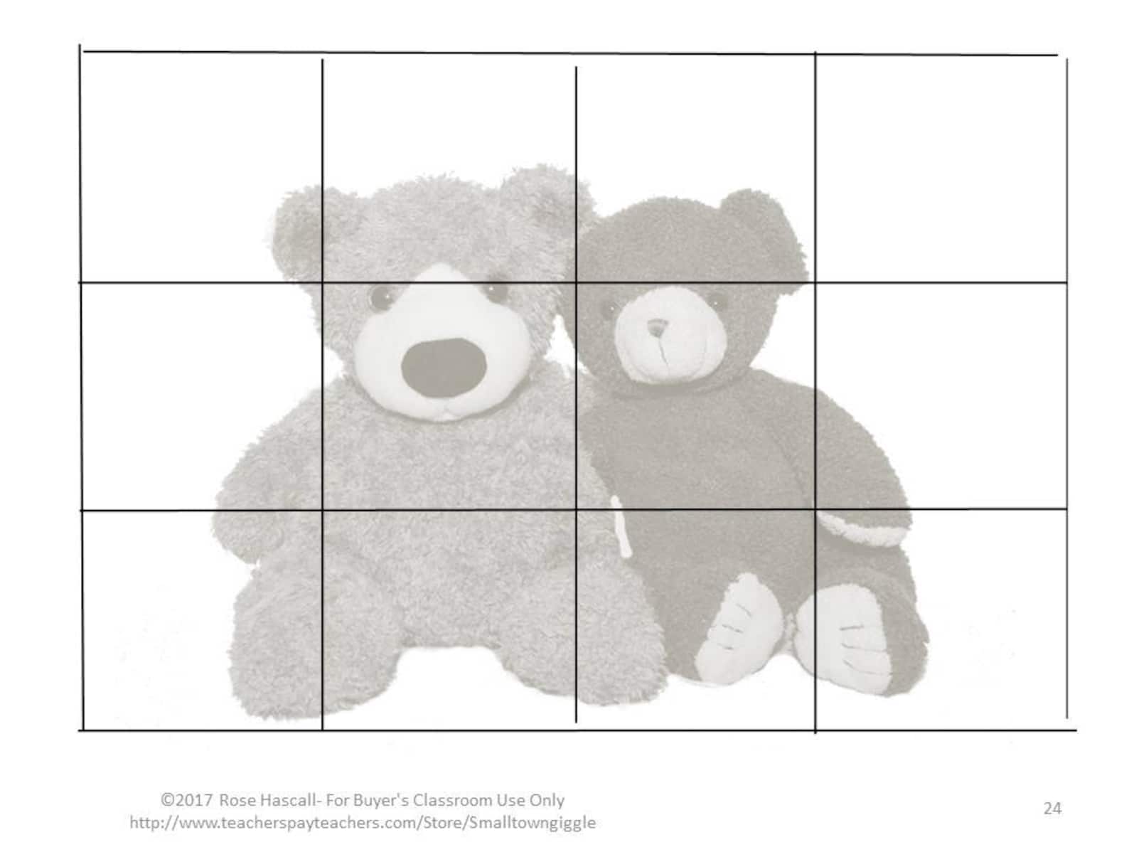 Teddy Bear Cut and Paste Puzzles, Fine Motor Skills, Printable Digital ...