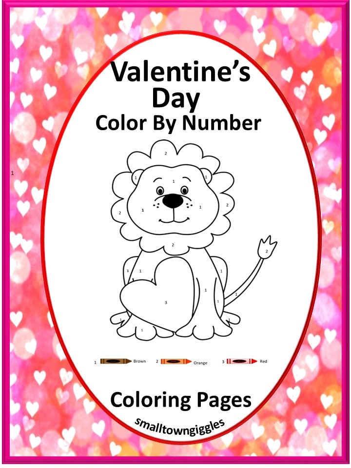 Valentine's Day Color by Number, Coloring Pages, Fine Motor Skill ...