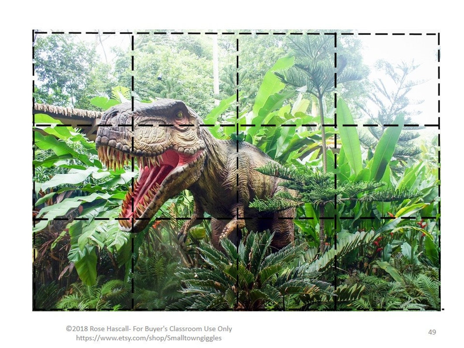 Dinosaur Realistic Photos Cut and Paste Puzzles T-rex, Pre-k. Preschool ...