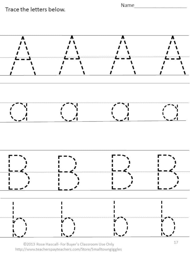Distance Learning, Alphabet Writing Practice Worksheet Set, Digital ...