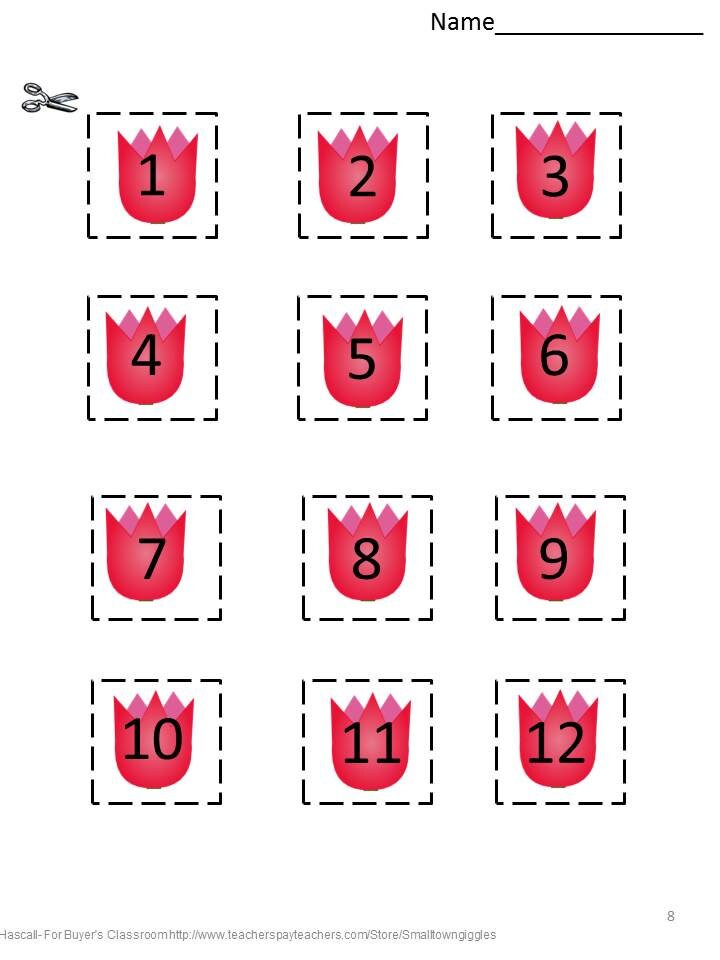 Spring Math Center Activity Counting the Tulips P-K K - Etsy UK
