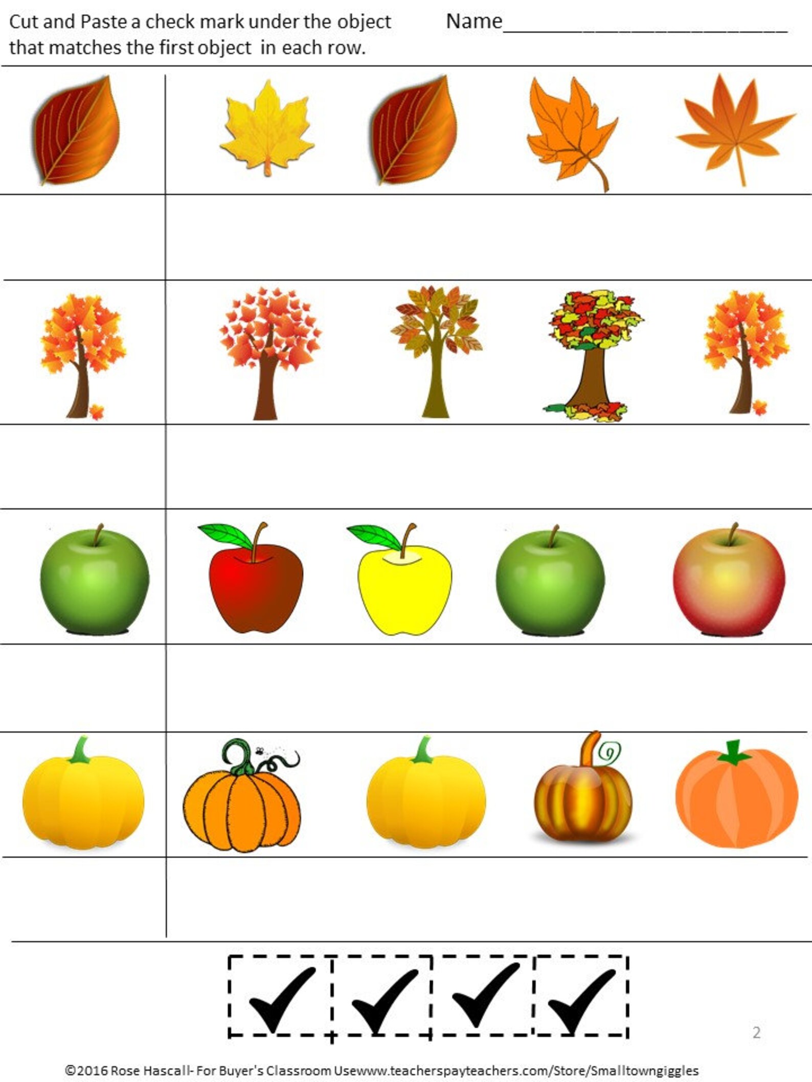 Fall Activities Sorting Printable Special Education Math Fine Motor ...