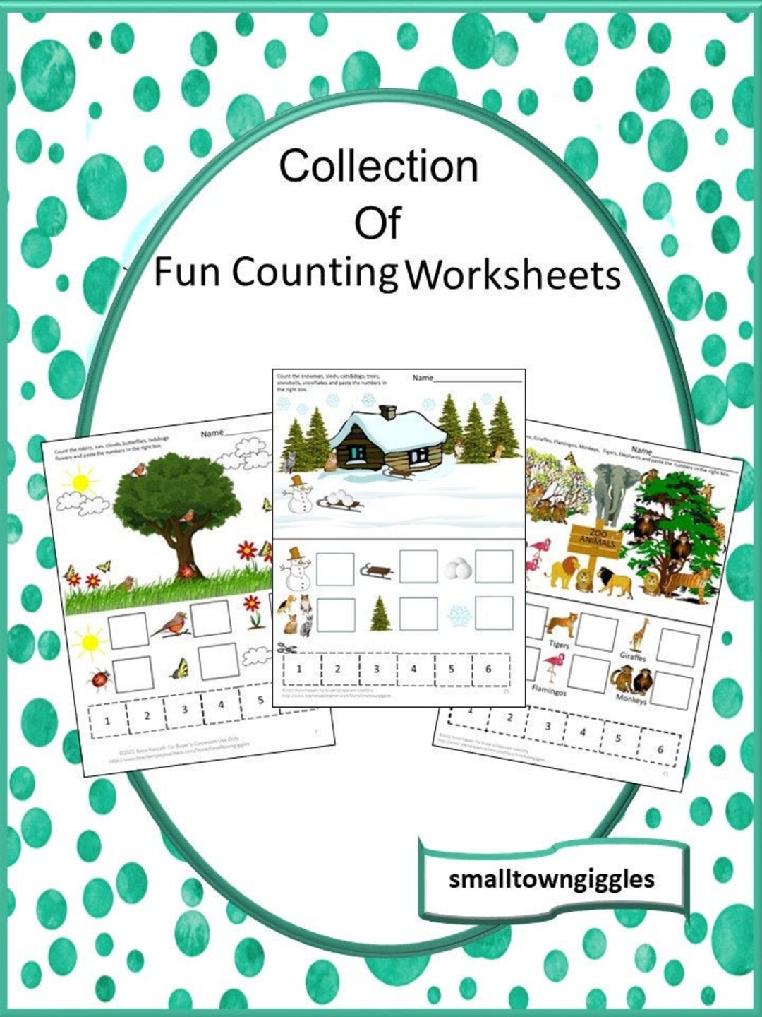 Collection of Fun Counting Worksheets. - Etsy