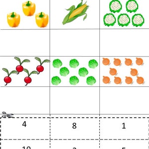 Planting a Vegetable Garden Math Literacy Cut Paste Packet P-K, K ...