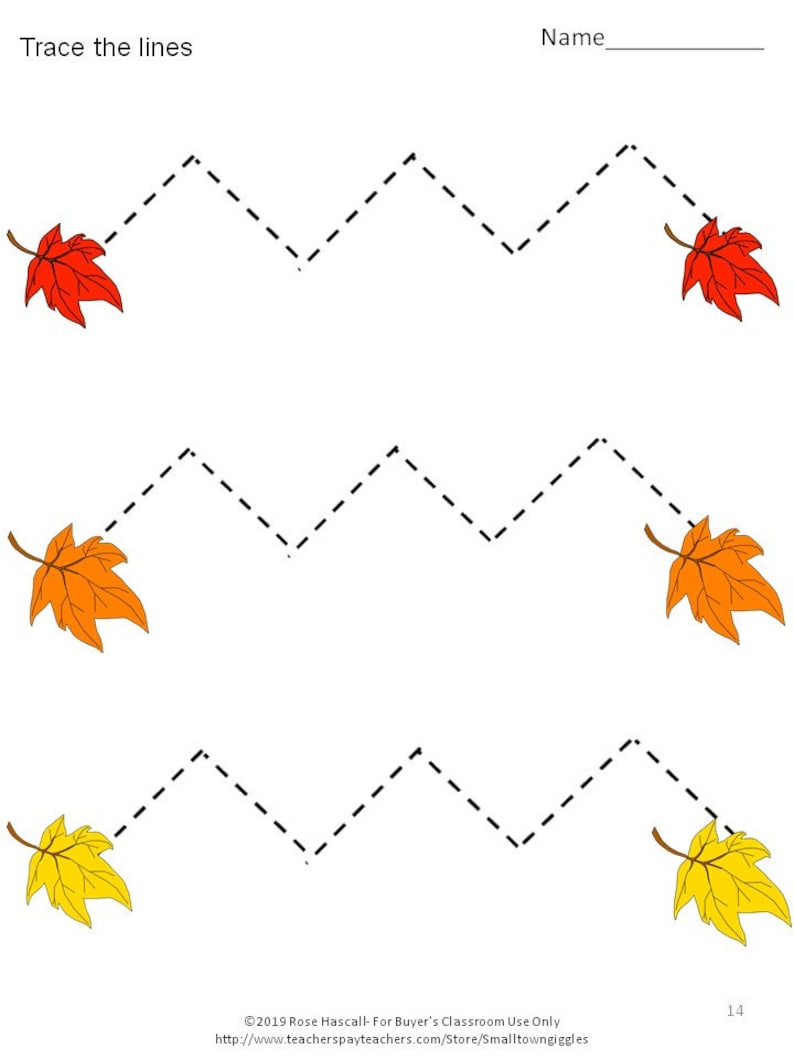 Fall Fine Motor Skill Activities, Tracing Worksheets, Special Education ...