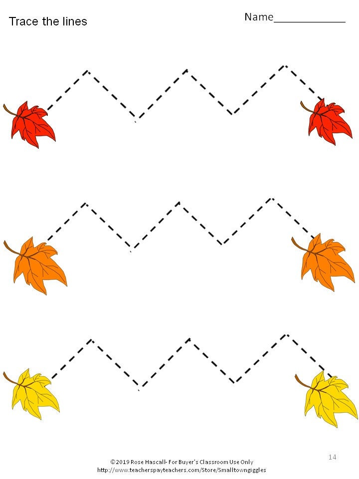 Fall Fine Motor Skill Activities, Tracing Worksheets, Special Education ...