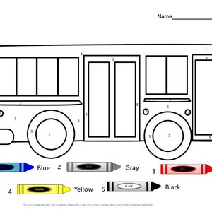 Transportation Color by Number Fine Motor Activities Preschool ...