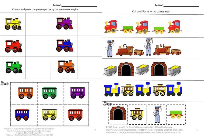 All Aboard Everything Trains Cut and Paste - Etsy