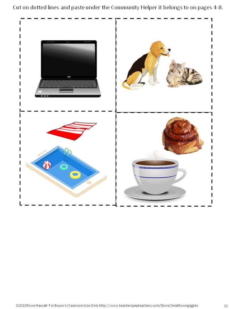 Community Helpers Interactive Cut and Paste Flip Book Special Education ...