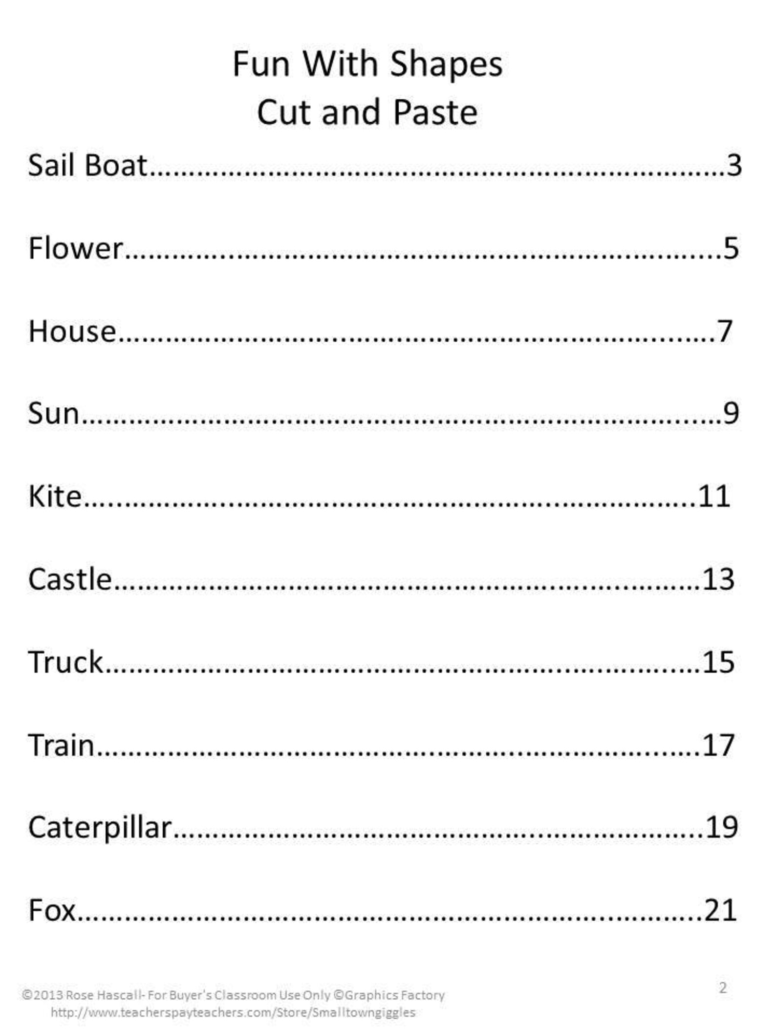 Shapes Geometry Cut and Paste Fine Motor Activities Special Education ...