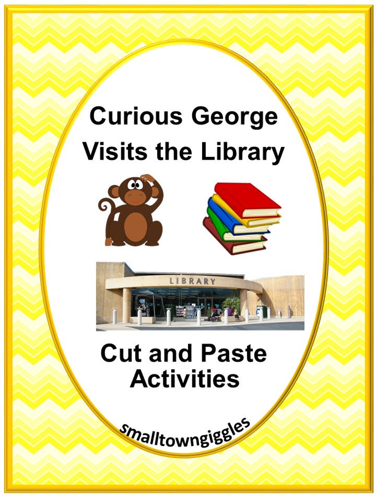 Curious George Visits the Library Book Study Cut and Paste Activities ...