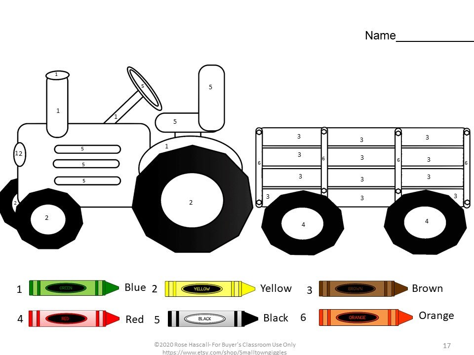 Transportation Color by Number Fine Motor Activities Preschool ...