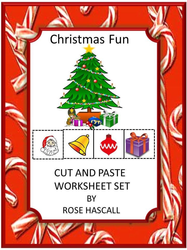 Christmas Fun Cut and Paste Worksheets, P-K, K, Special Education ...