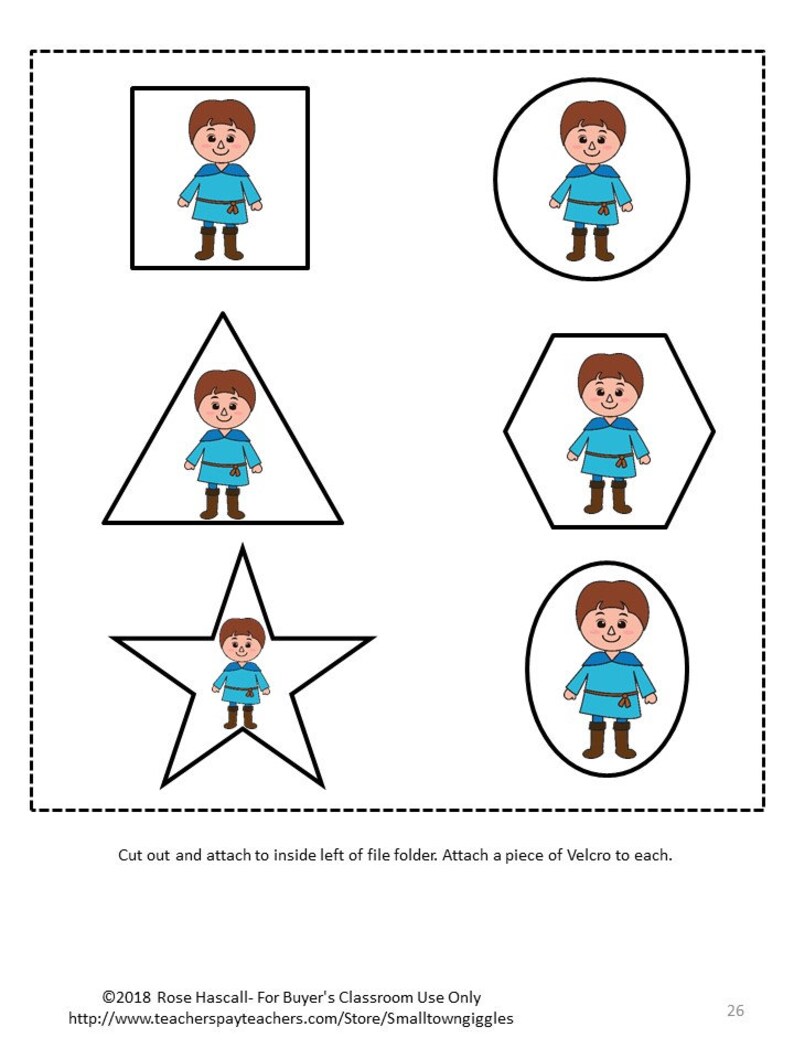 Jack and the Beanstalk File Folder Games P-K,K, Special Ed. Fine Motor ...