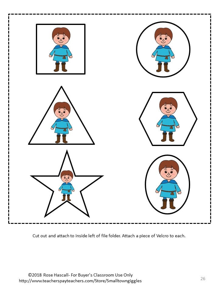 Jack and the Beanstalk File Folder Games P-K,K, Special Ed. Fine Motor ...