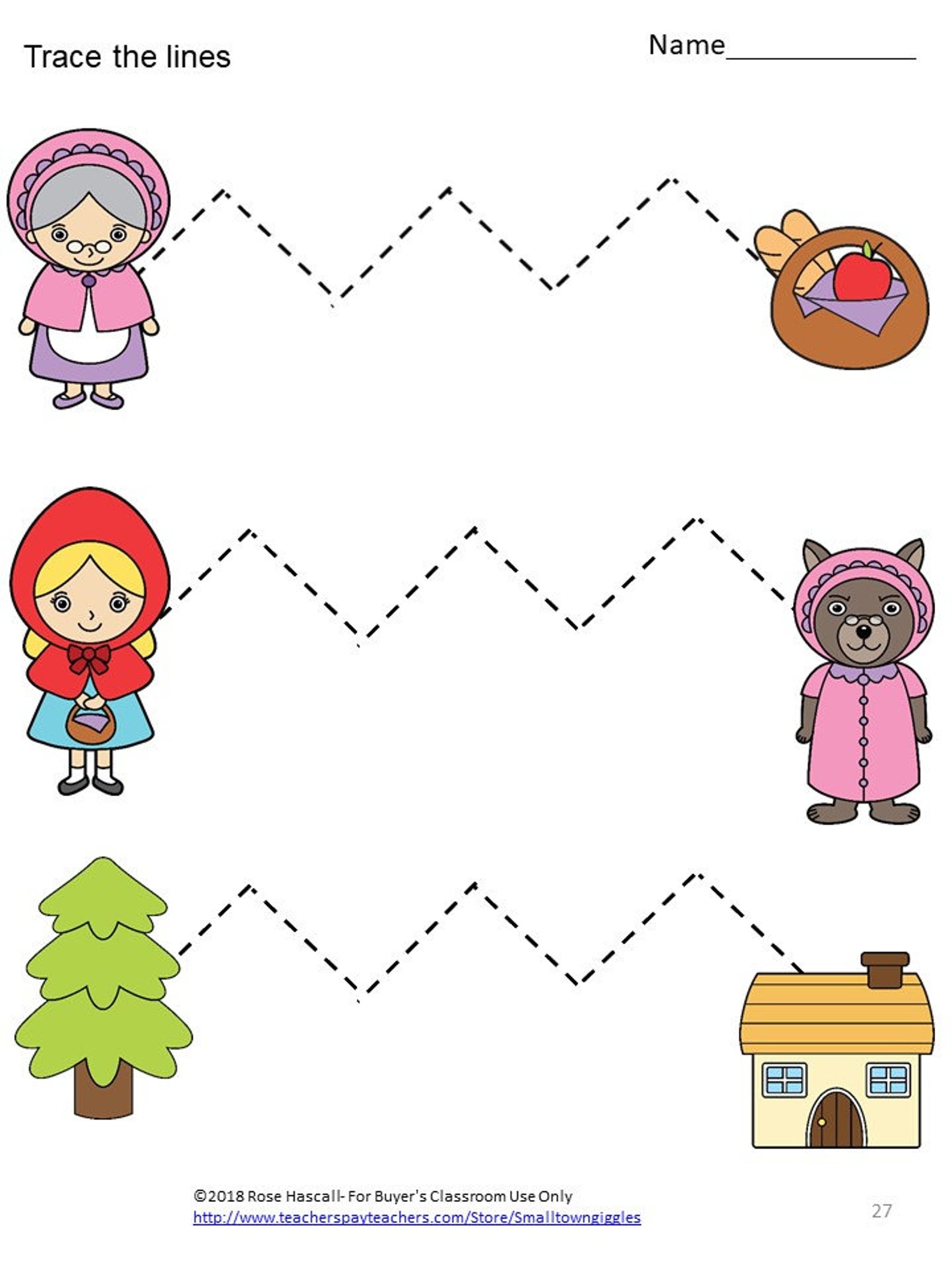 Fine Motor Skills Fairy Tales Tracing Activities P-K,K, Special ...