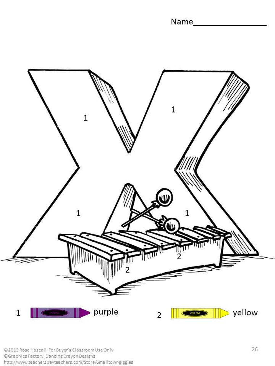 Alphabet Color by Number Printable Digital Download Special Education ...