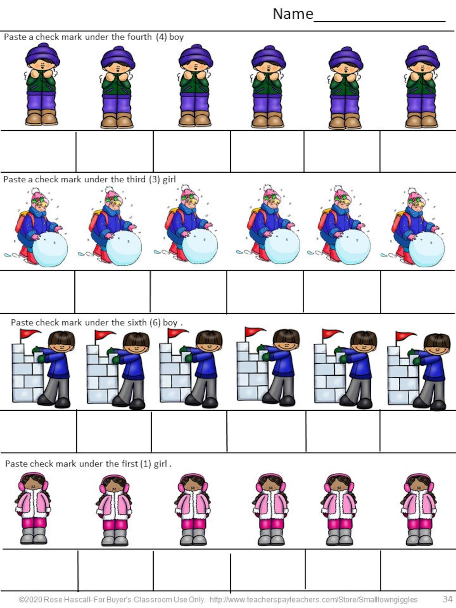 Winter Math Worksheets, Distance Learning, Digital Download, Printable ...