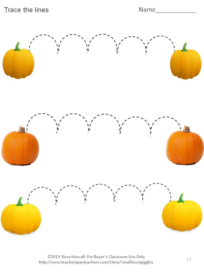 Fall Fine Motor Skill Activities, Tracing Worksheets, Special Education ...