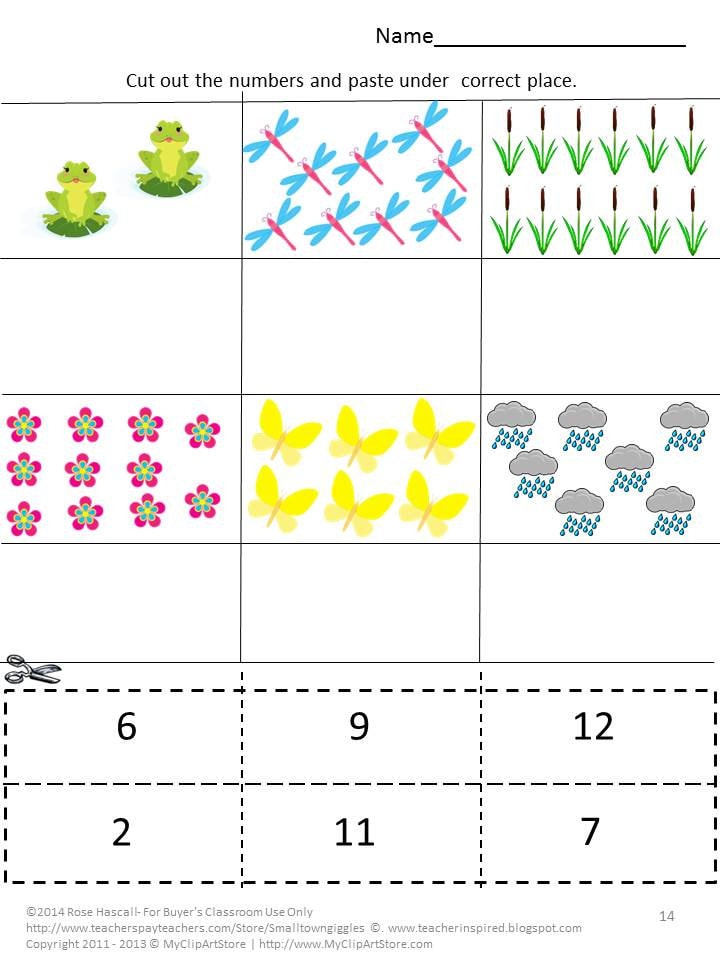 Spring Fun Down at the Pond Cut and Paste Math and Literacy Printable ...