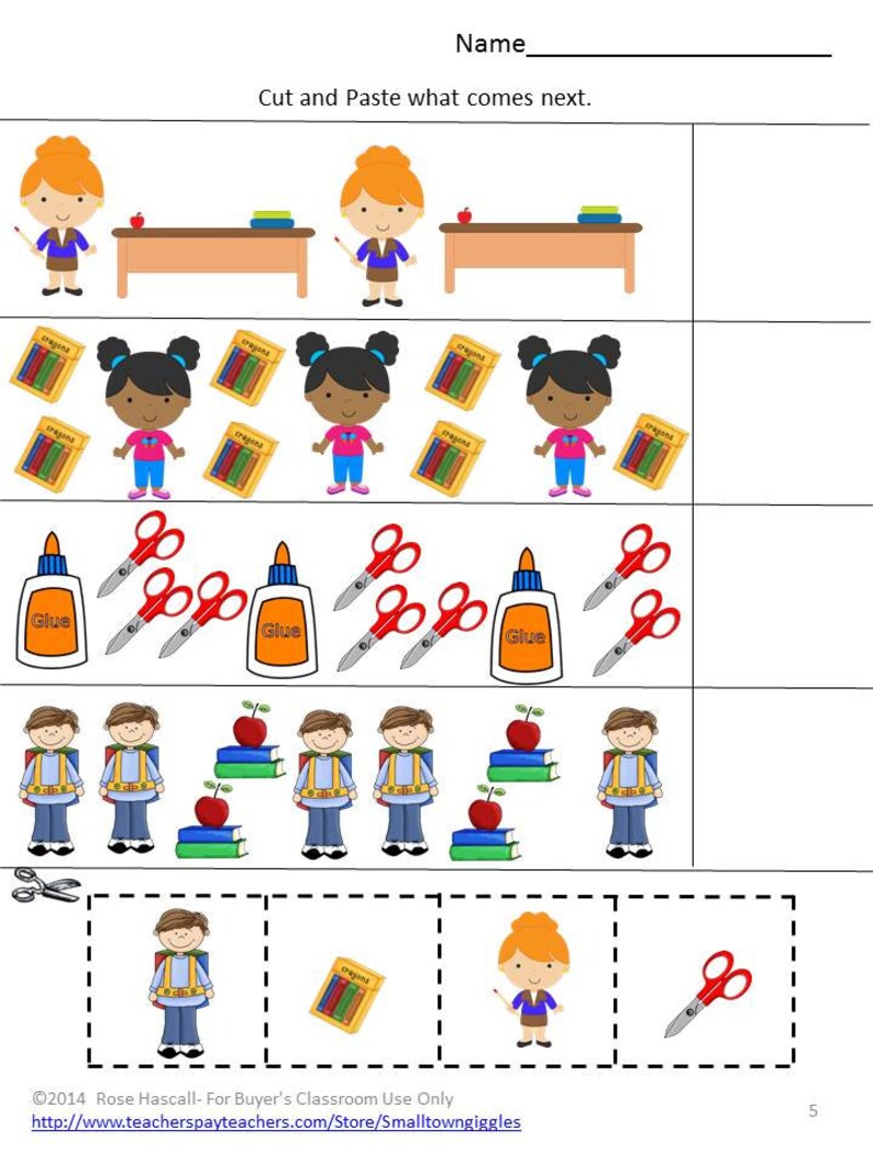 Back to School Alphabet Cut and Paste Special Education Fine Motor ...