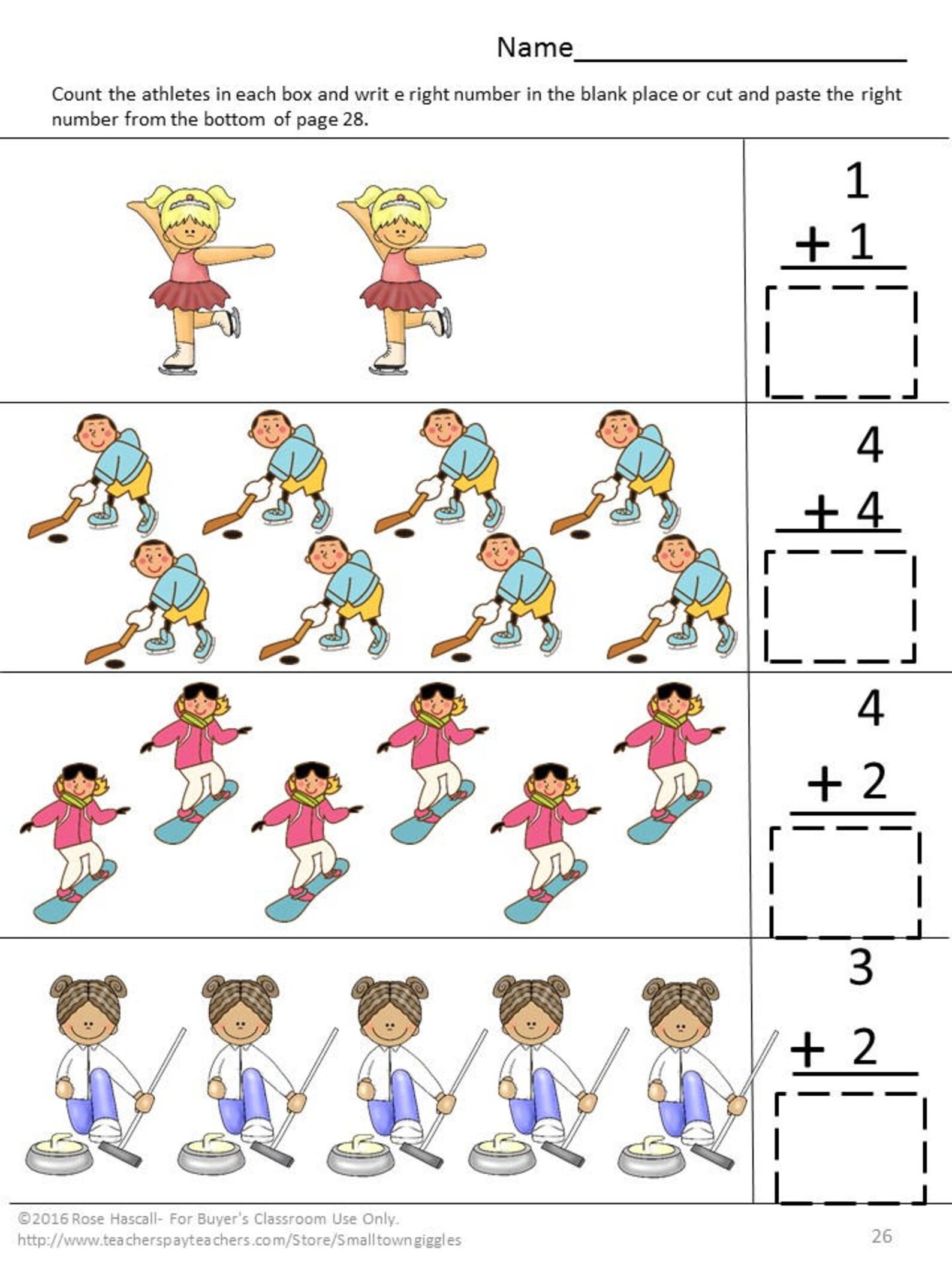 Winter Sports Math Literacy Worksheets Olympics Worksheets Digital ...