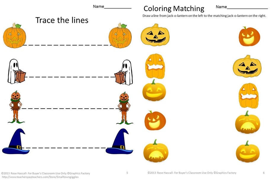 Halloween Fun Worksheet Set-pk K Special Education Autism - Etsy