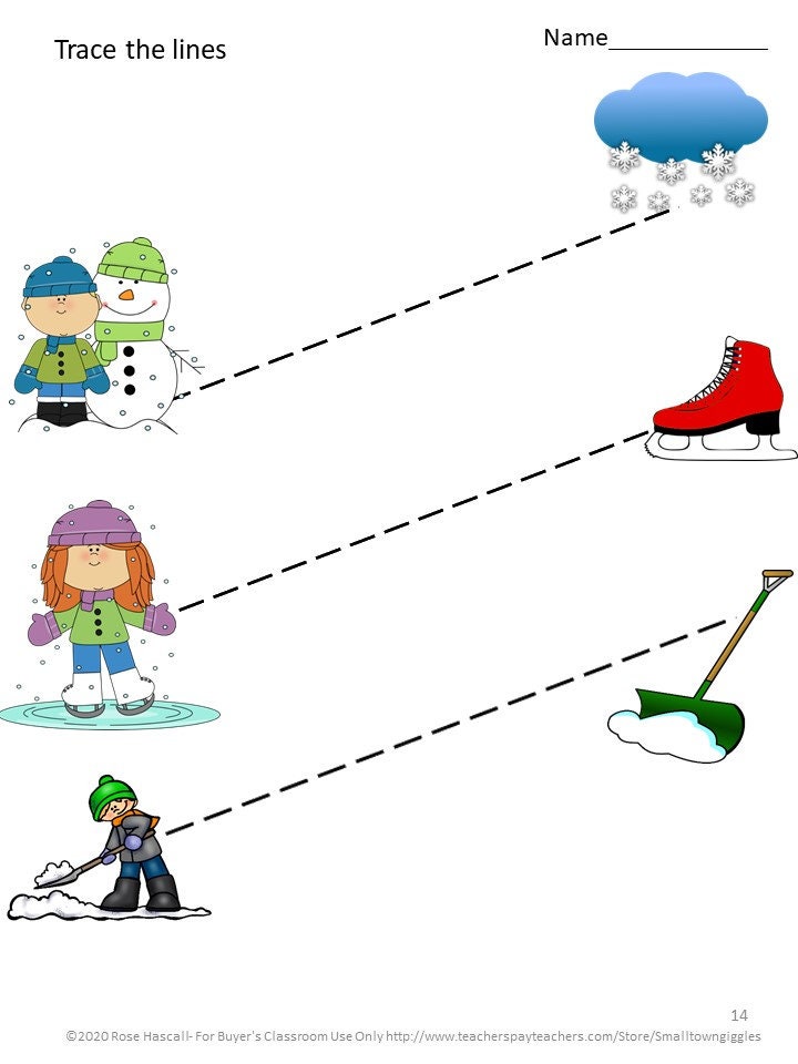 Weather Tracing Activities Long Distance Learning Fine Motor Skills PK ...