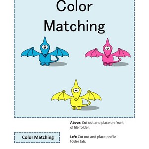 Dinosaurs Math Literacy File Folder Games Fine Motor Special Education ...