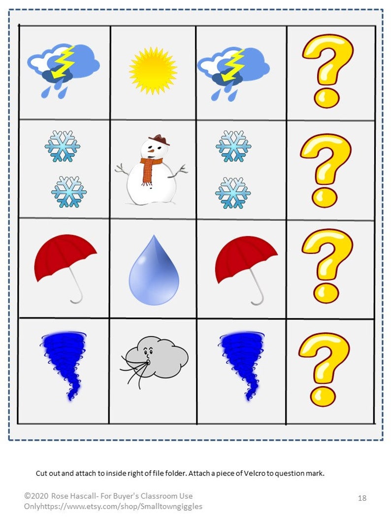 Preschool File Folder Games,kindergarten Teacher Printable,special ...