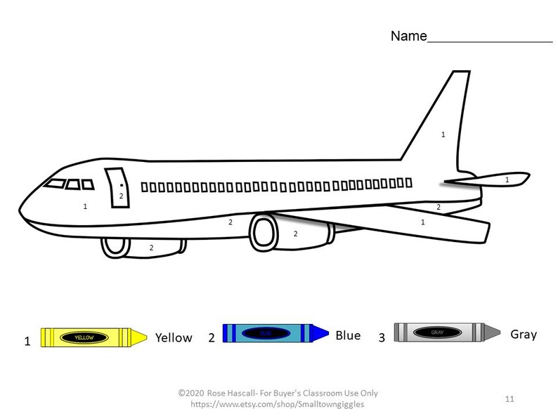 Transportation Color by Number Fine Motor Activities Preschool ...
