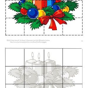 Christmas Cut and Paste Puzzles - Etsy