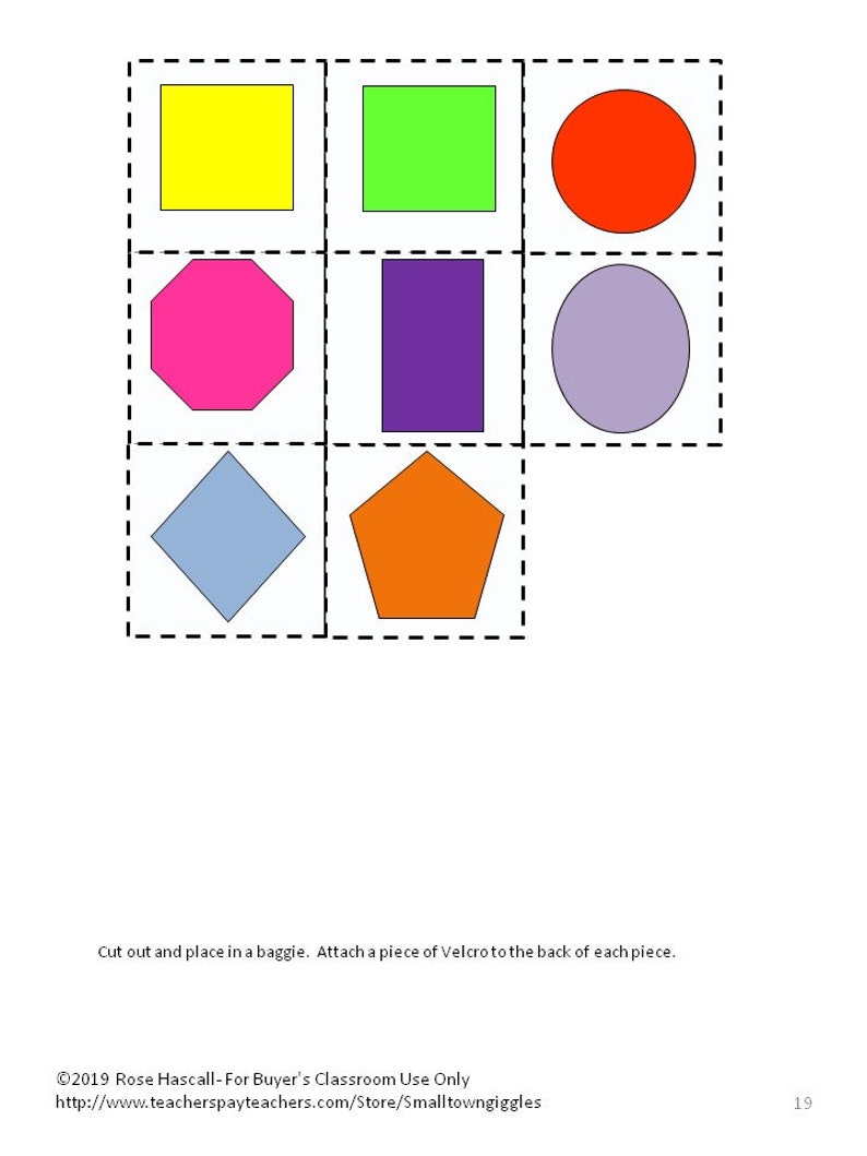 Shape Activities for Early Learners, File Folder Games, Math Literacy ...