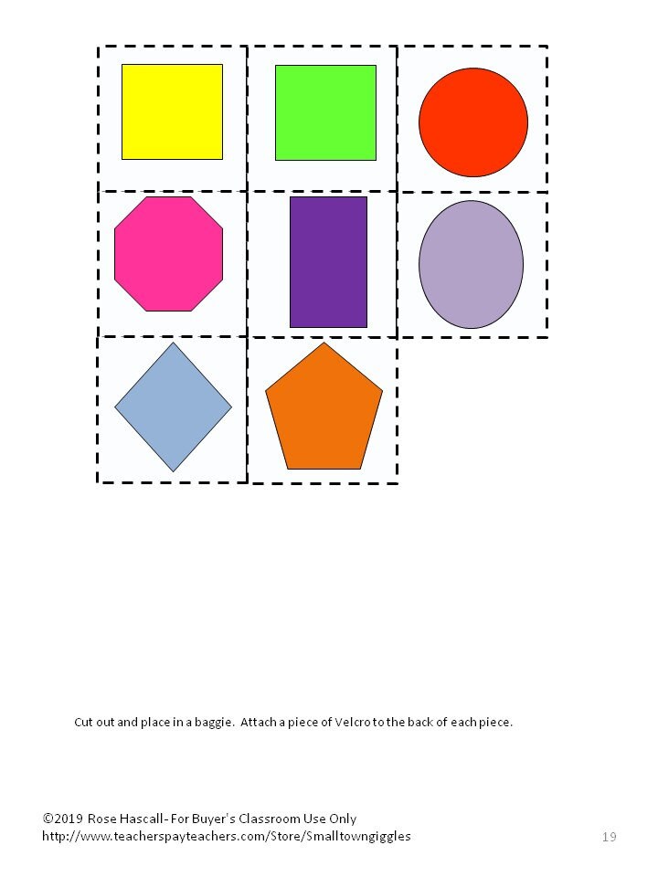 Shape Activities for Early Learners, File Folder Games, Math Literacy ...