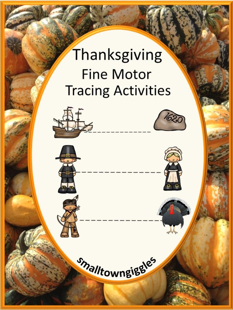 Thanksgiving Activities Tracing Fine Motor Pre-k, Kindergarten, Special ...