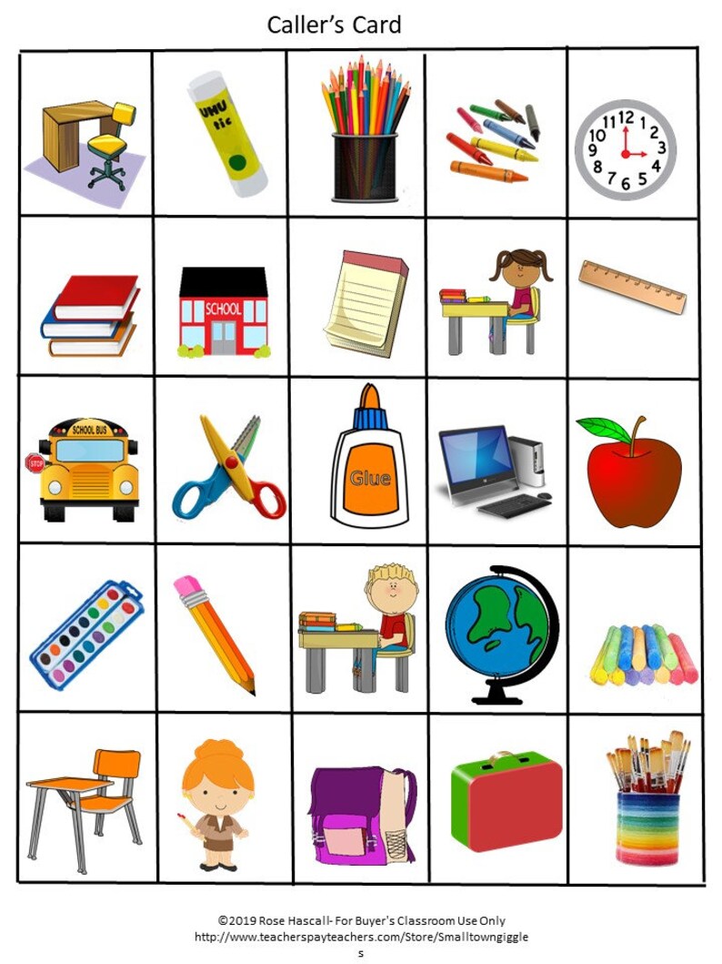 Back to School Bingo Game for Beginning of the Year Activities ...