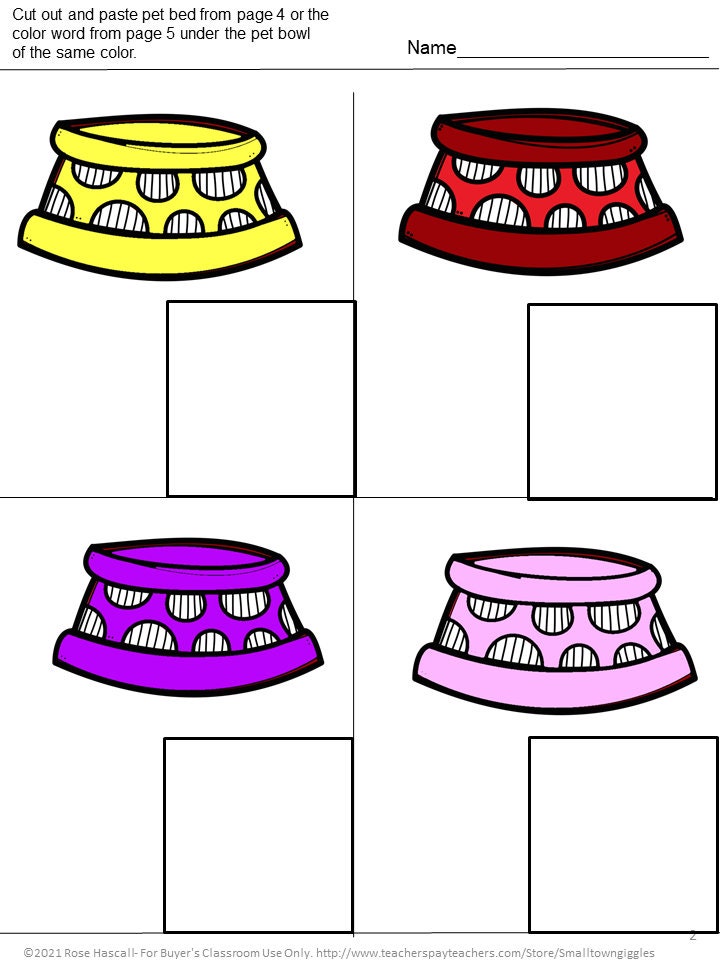 Pets Cut and Paste Digital Download Pre-k, K, Special Education, Autism ...