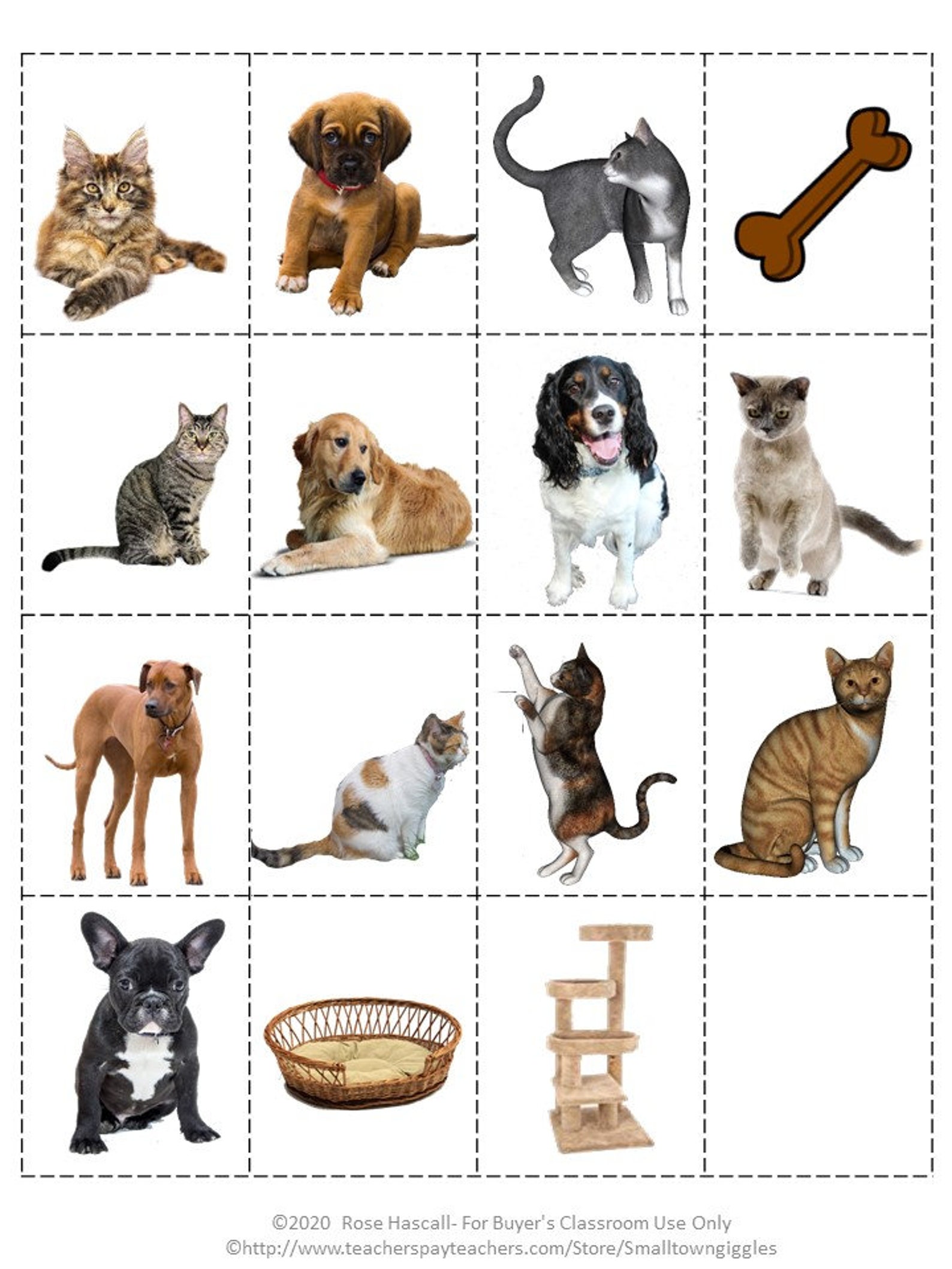 Dogs Cats Bingo Games, Distance Learning, Digital Download Printable ...