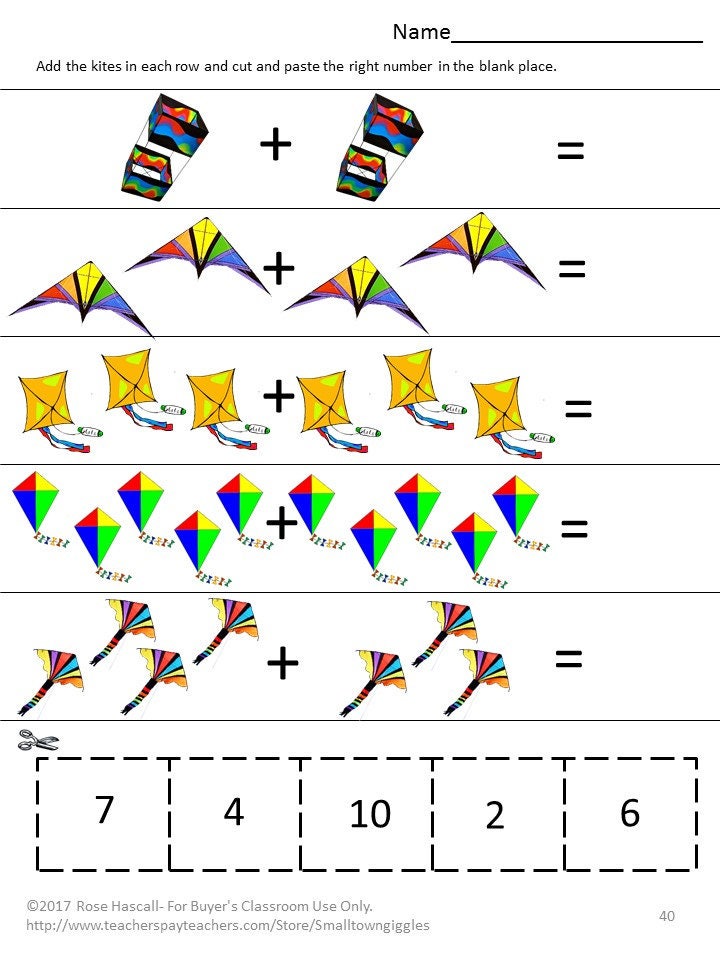 May Unit Math Literacy Cut Paste Activities, Bundle, May Themed ...