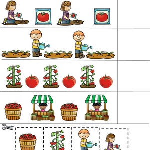Planting a Vegetable Garden Math Literacy Cut Paste Packet P-K, K ...
