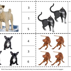 Dogs and Cats Count to 20 Count and Clip Cards, Printable Task Card ...