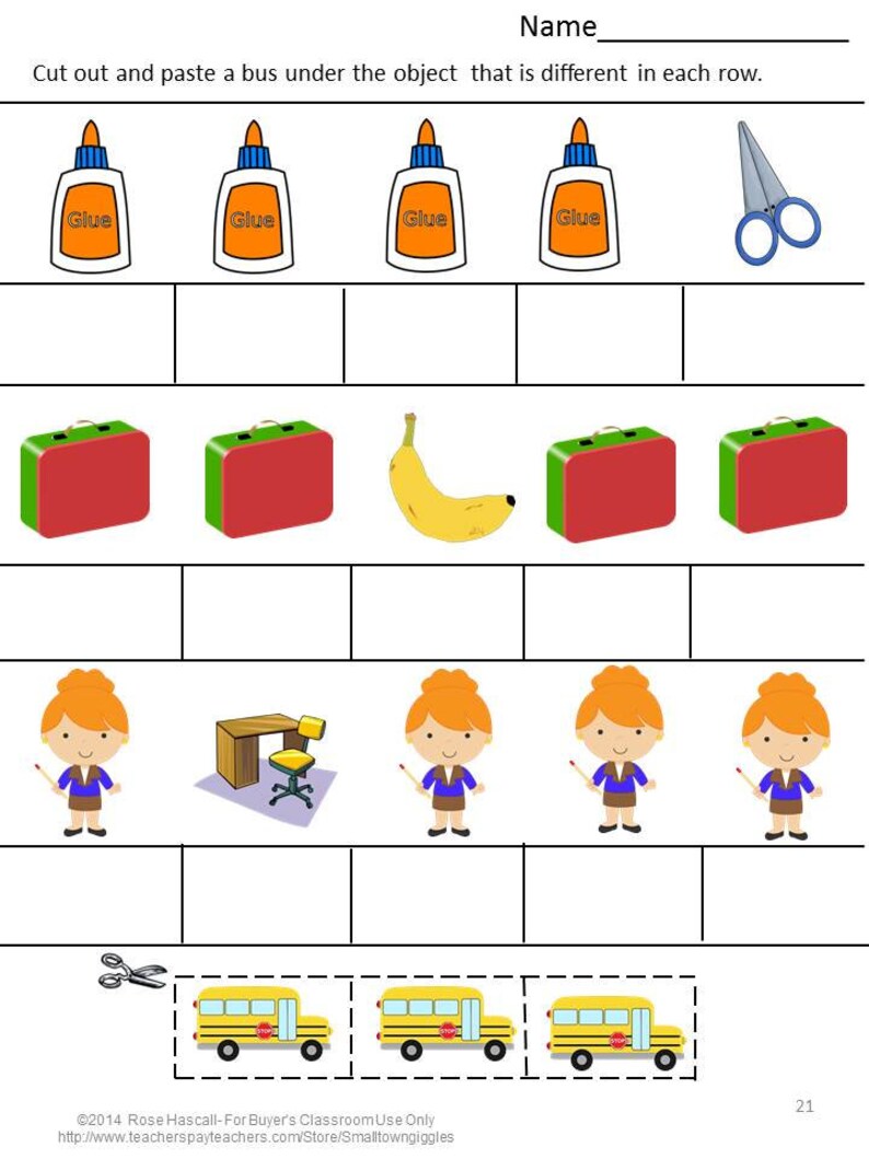 Back to School Alphabet Cut and Paste Special Education Fine Motor ...