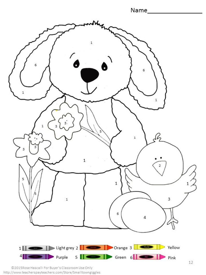 Color by Number Easter, Fine Motor Skills, Kindergarten, Special ...
