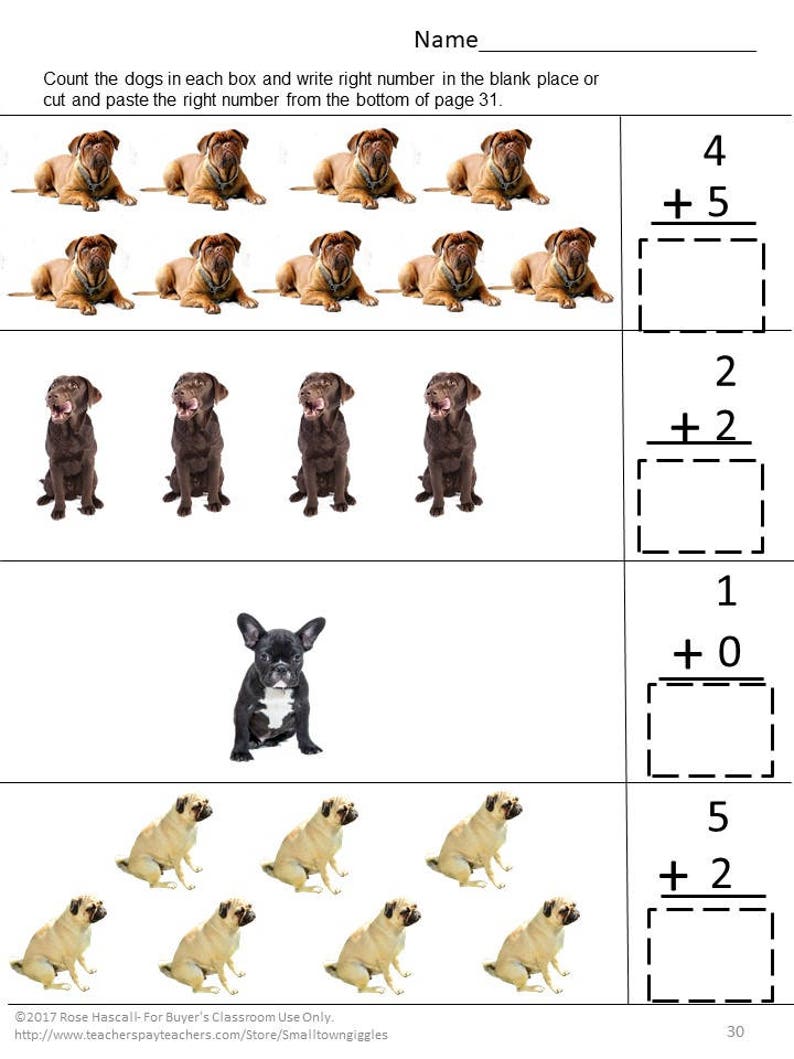 February Math and Literacy Cut and Paste Unit Preschool - Etsy