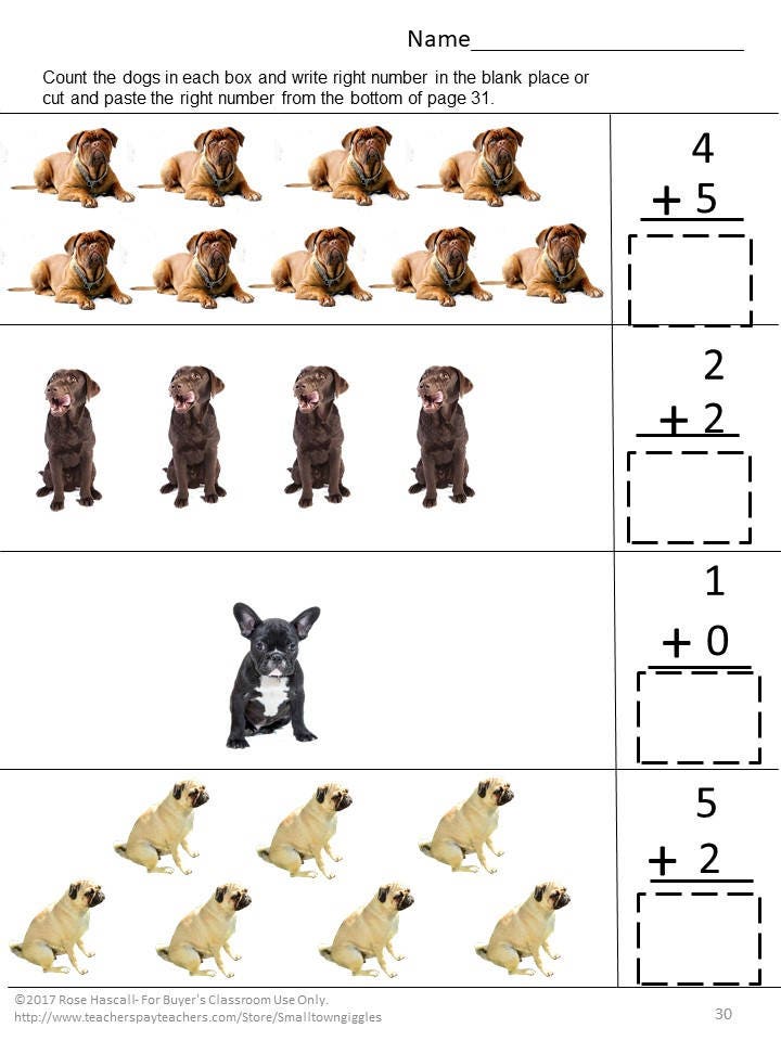 February Math and Literacy Cut and Paste Unit Preschool - Etsy